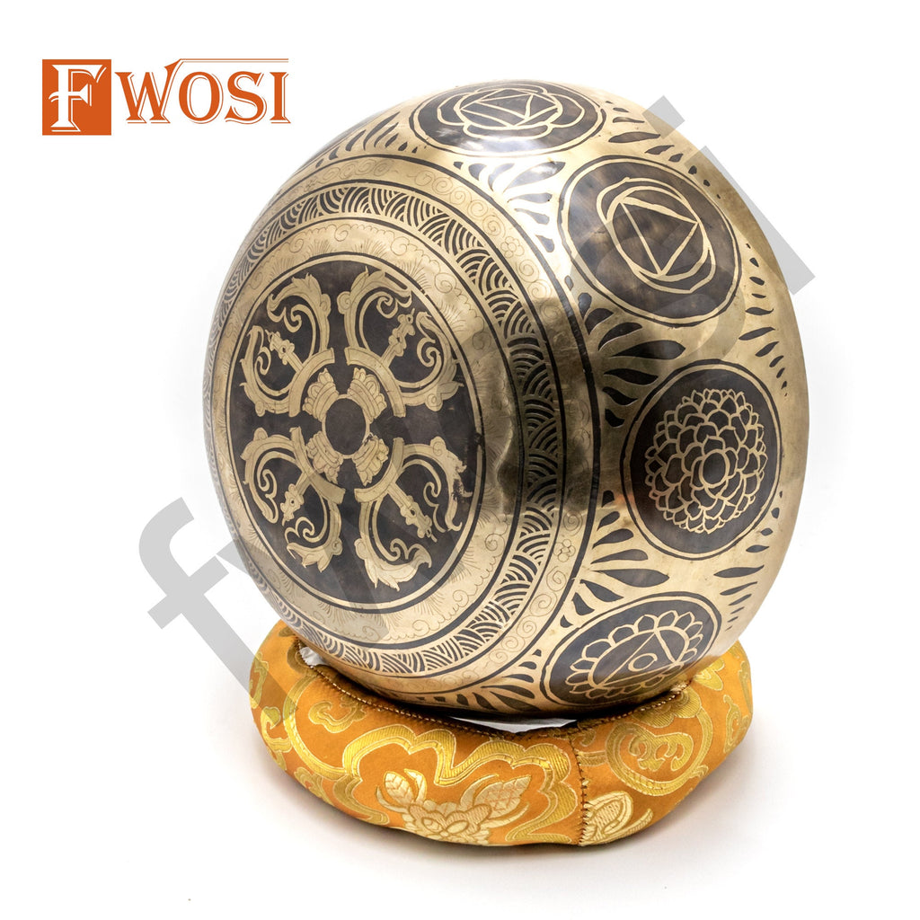 10 Inch Hand Carving Lord Shiva Sound Bowl Meditation Set with Mallet ...